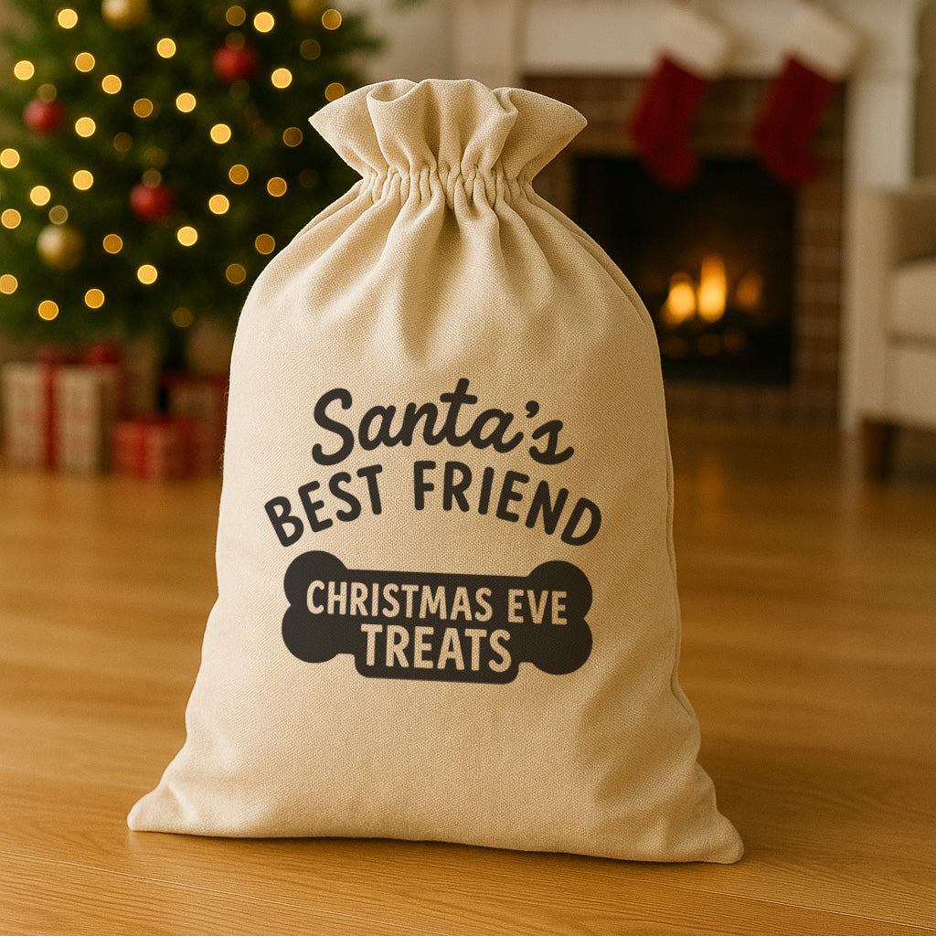 Santas Best Friend Christmas Eve Treats - Christmas Eve Dog Santa Sack ...