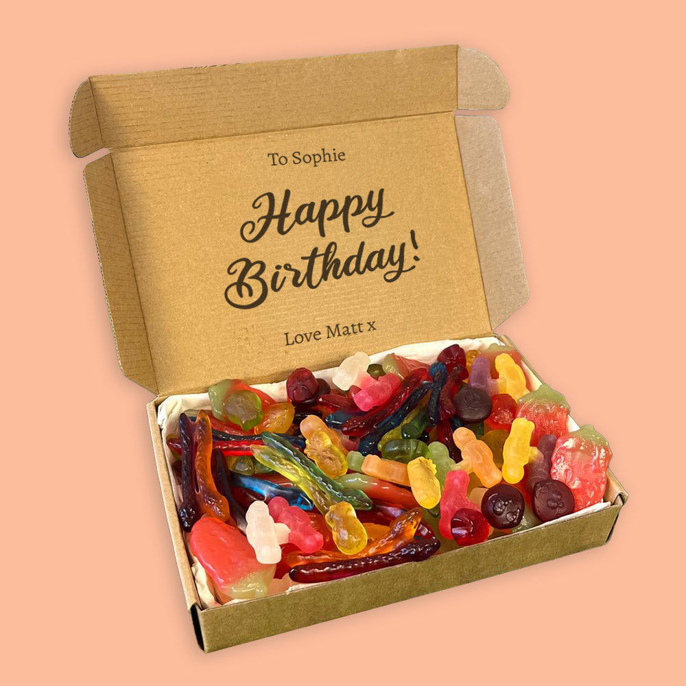 PERSONALISED Happy Birthday Script - Personalised Sweets Box – The Gift ...