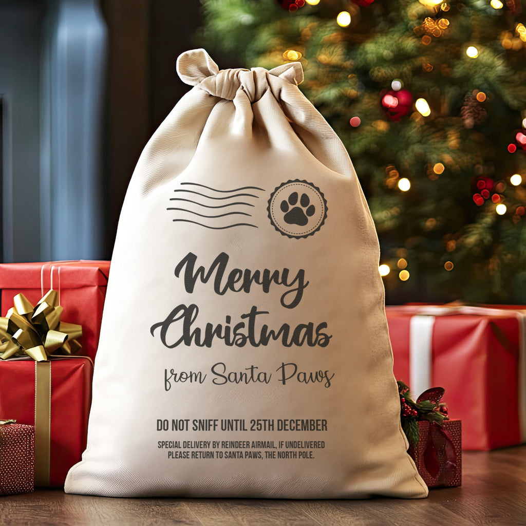 Merry Christmas From Santa Paws - Christmas Santa Sack – The Gift Project