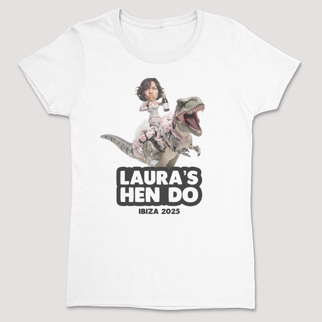 PERSONALISED Photo Face & Dino Bride Body with Wording – The Gift Project