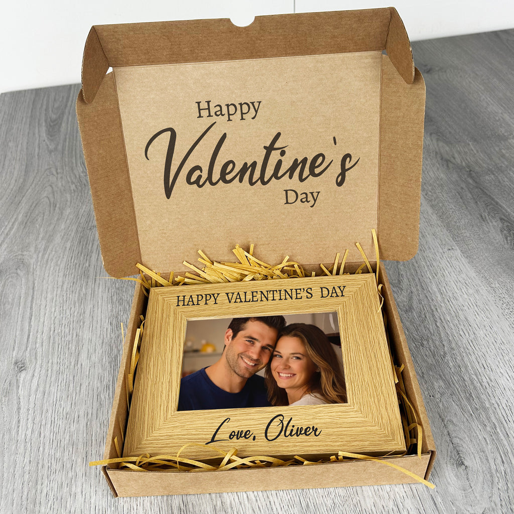 PERSONALISED Happy Valentine's Day Love Name - Wooden Photo Frame with ...