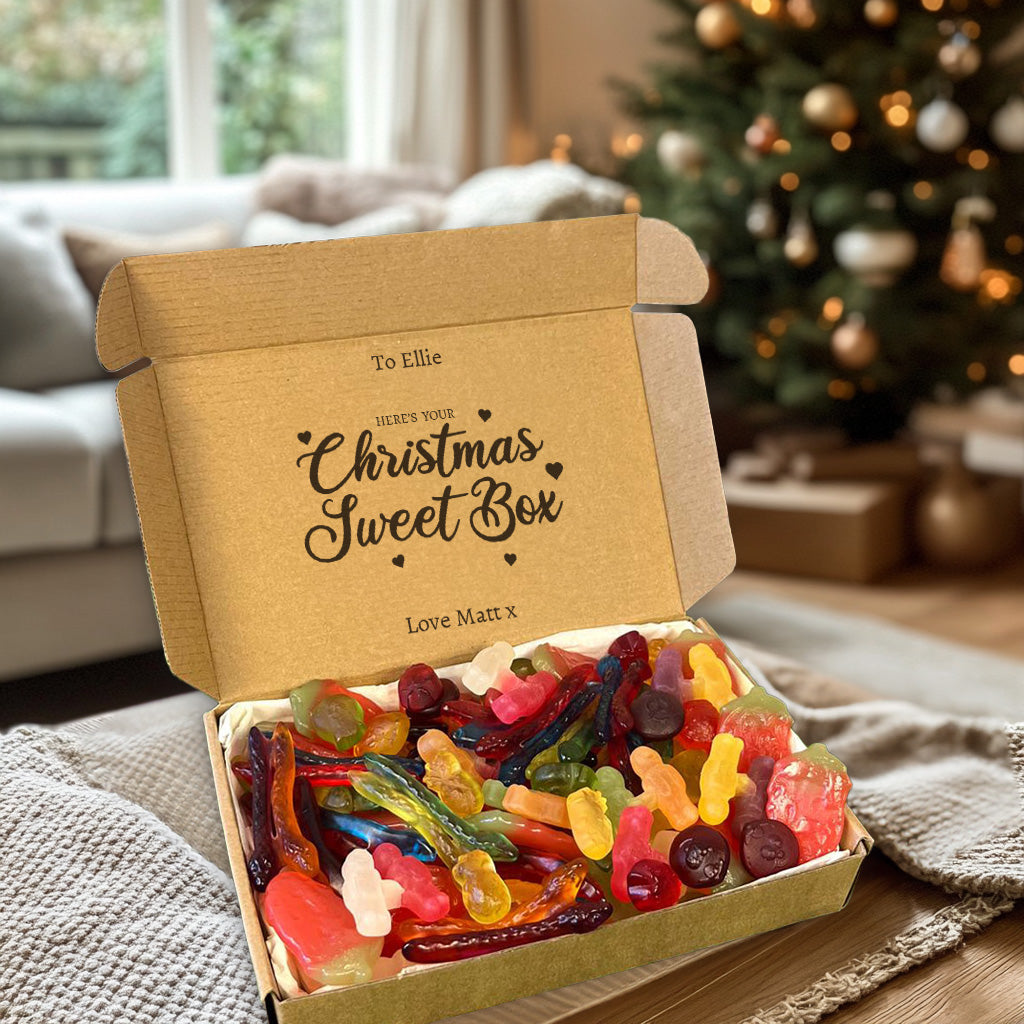 PERSONALISED Christmas Sweet Box To & From - Jelly & Fizzy Sweet Box ...